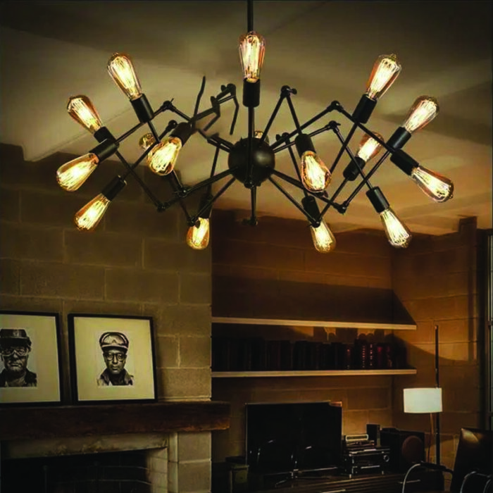 Bare Bulb Spider Chandelier – Aslam Lighting